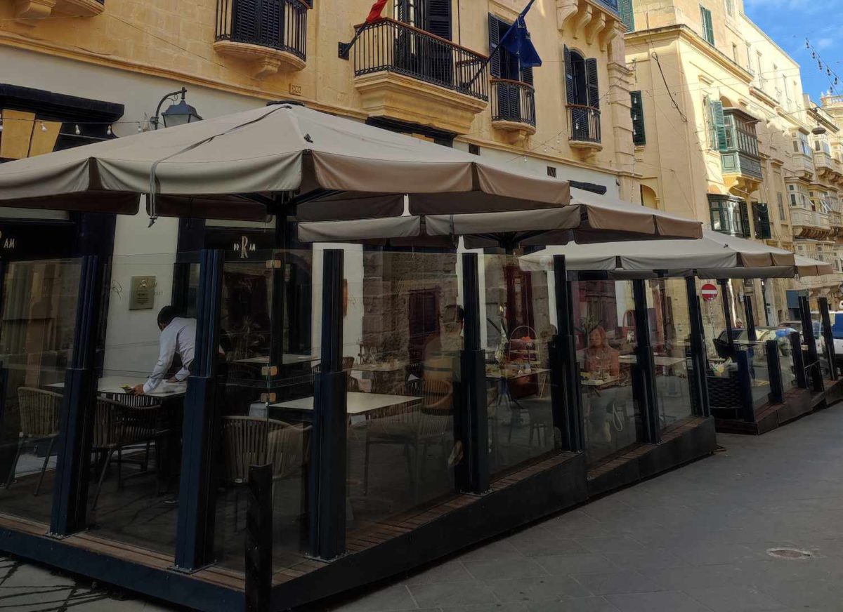 Valletta's Merchants Street has 31 establishments with tables and ...
